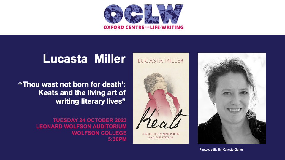 Lucasta Miller: 'Thou wast not born for death': Keats and the Living Art of Writing Literary ...