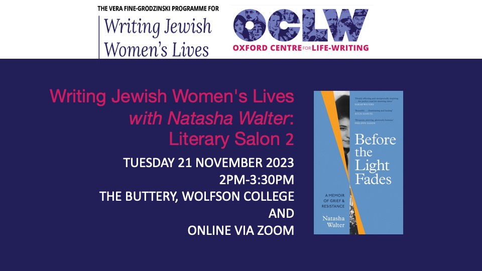 Writing Jewish Women's Lives with Natasha Walter: Literary Salon 2 ...
